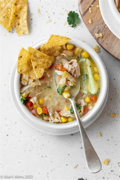 Creamy White Chicken Tortilla Soup Maes Menu