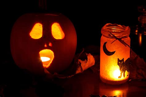 Halloween Lantern And Lights Free Stock Photo Public Domain Pictures