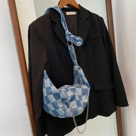 กระเป๋าสะพายไหล่ ผ้ายีน ผ้าแคนวาส ขนาดใหญ่ จุของได้เยอะ แฟชั่นสําหรับสตรี 2021 Slbags Th