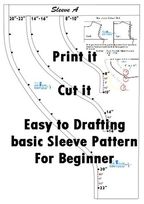 Sleeve Block Pattern For Basic Sleeve Easy For Beginner Sewing Drafting