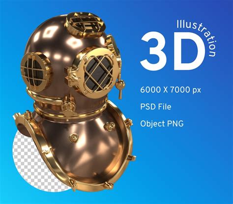 Premium Psd Vintage Brass Diving Helmet Part Of A Diving Suit