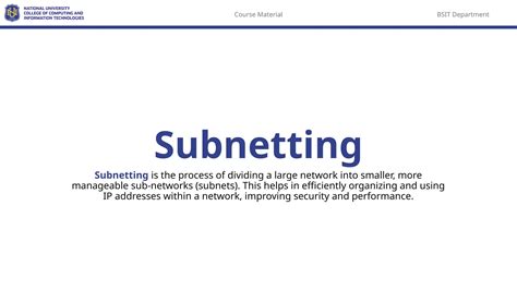 1 subnetting supernetting and vlans 1 1 pptx computer networking computing
