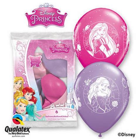 6 Helium Quality Latex Disney Princess Printed Balloon 12 Round