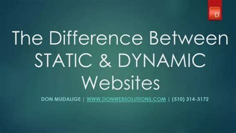 Difference Between A Static A Dynamic Website Tutorial With Visual