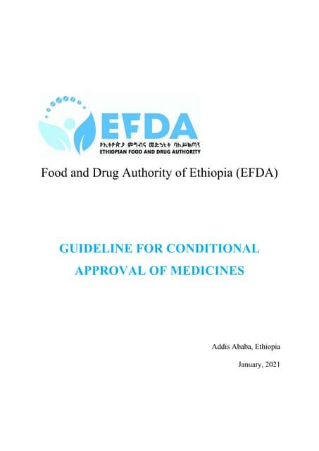 Guideline For Conditional Approval Of Medicines Efda Pdf