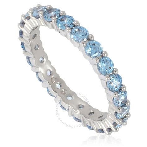 Swarovski Rhodium Plated Blue Round Cut Matrix Ring Size 50 5658672