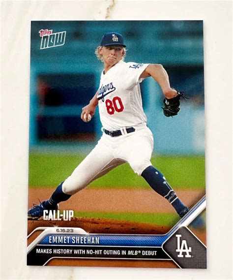 2023 Topps Now 454 Emmet Sheehan Call Up History No Hit Outing Mlb