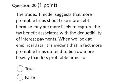 Solved The Tradeoff Model Suggests That More Profitable