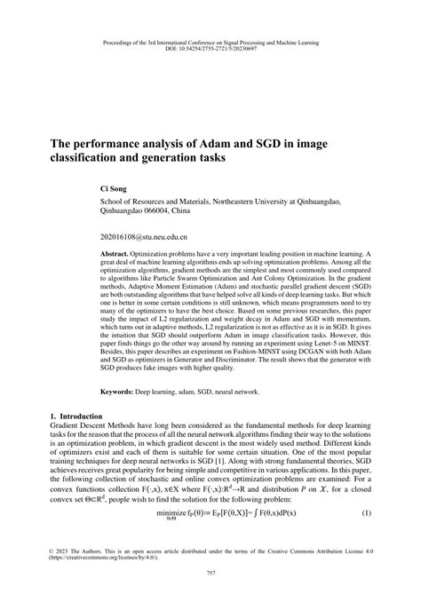 Pdf The Performance Analysis Of Adam And Sgd In Image Classification And Generation Tasks Pdf The Performance Analysis Of Adam And Sgd In Image Classification And Generation Tasks