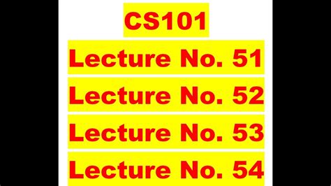 Cs Lecture No Cs Lecture No Cs Lecture No Cs