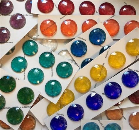 30mm Faceted Glass Jewels For Stained Glass 20 Colors Etsy
