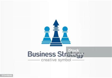 전략 체스와 창조적 인 기호 개념을 화살표 금융 성공 리더 추상적 인 비즈니스 아이디어 증가 성장 진행 아이콘 개념에 대한 스톡