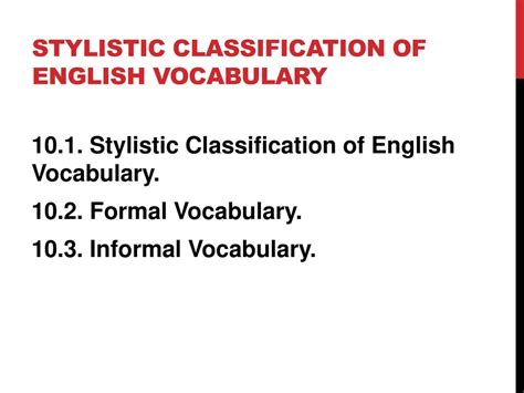 Classification Of English Vocabulary