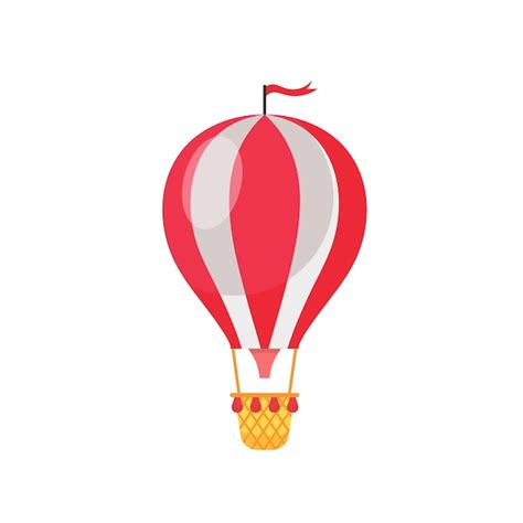 Premium Vector Hot Air Balloon Flat Cartoon Design Vector Illustration