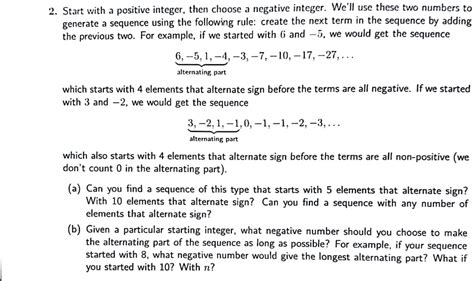 2 Start With A Positive Integer Then Choose A Negative Integer Well