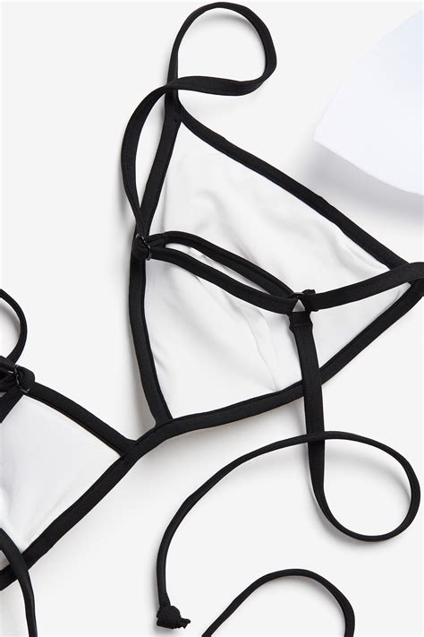 Padded Triangle Bikini Top Whiteblack Ladies Handm Us