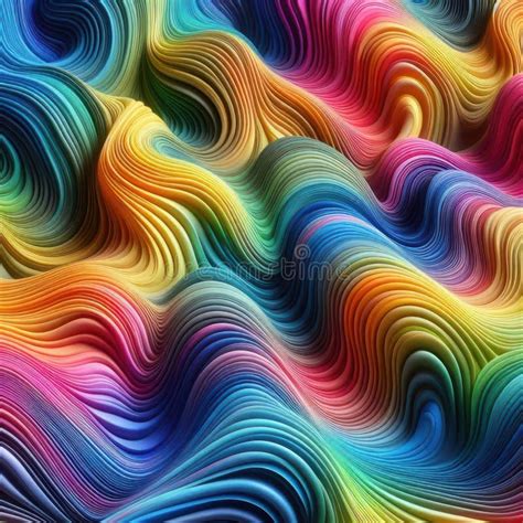 Colorful Abstract Wave Patterns Create A Mesmerizing Visual Experience In A Vibrant Spectrum Of