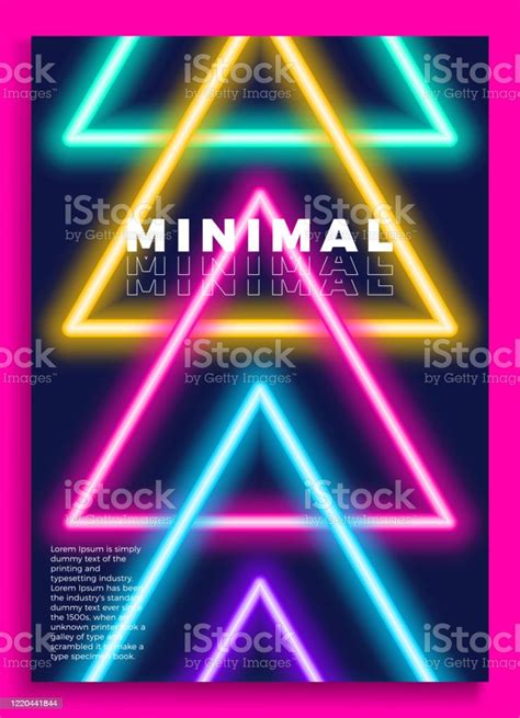 네온 포스터 복고풍 디자인 80 년대 공상 과학 패턴 미래 지향적 인 배경 전단지 템플릿 음악 파티 초대 미니멀 한 배너 1980 인쇄를위한 모양 운동 추상 기하학적 벡터