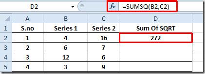 Arivilm Sumsq Function