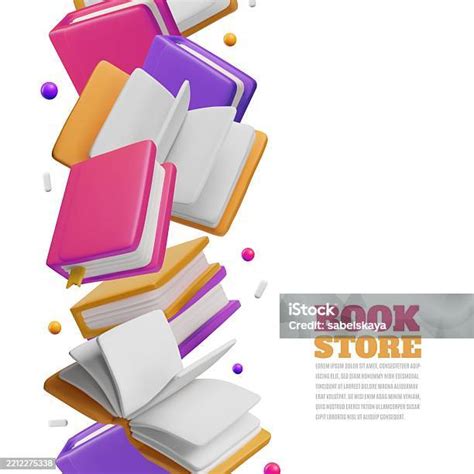 서 점 3d 스타일 벡터 포스터 디자인 책 문학 사전 및 백과 사전 도서관 및 교육 상점 3차원 형태에 대한 스톡 벡터 아트 및 기타 이미지 Istock