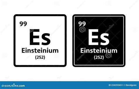Einsteinium Vector Laboratory Chemical Element Symbol Atom Sign