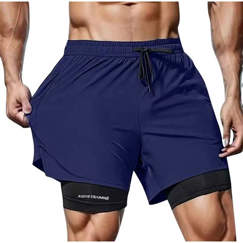 Dagegui Mens Fitness Shorts Drawstring Elastic Waist Gym Shorts With