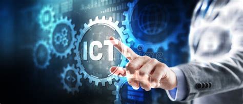 Ict Information Communication Technology Concept On Mixed Media