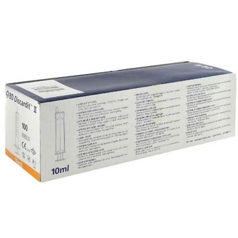 Bd Discardit Ii Syringe 10ml Bd Discardit Ii Syringes Disposable