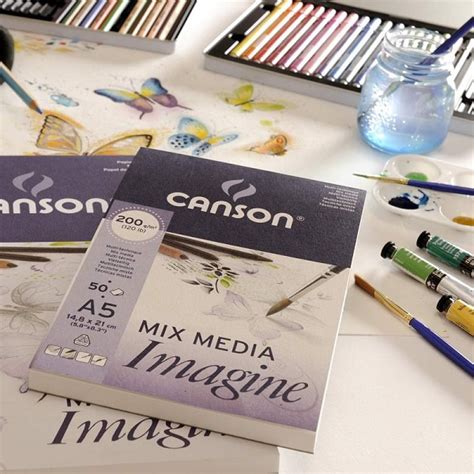 Canson Mix Media Imagine Pad A3 200gsm 50 Sheets The Deckle Edge