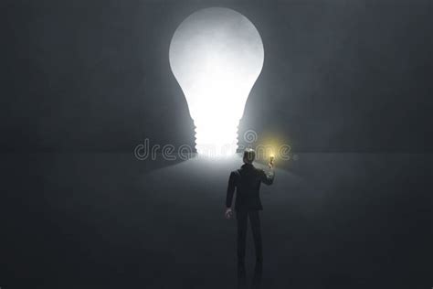 Business Man Holding Torch 3d Illustrations Stock Illustration