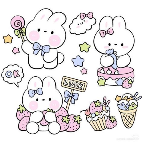 Cute Kawaii Printable Chibi Strawberry Bunny Clipart Etsy Artofit