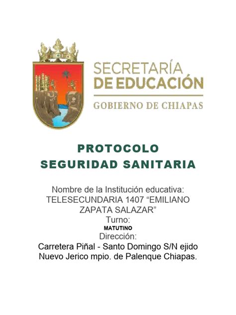 Protocolo De Seguridad Sanitaria Escuelas Etv 1407 Marzo 2022 Pdf