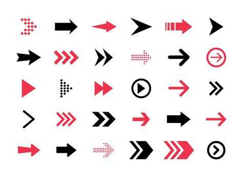Arrow Icons Simple Cursors Pointers And Direction Buttons Vector