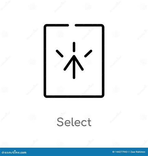 Outline Select Vector Icon Isolated Black Simple Line Element Illustration From Cursor Concept