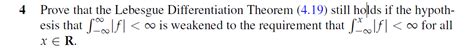 Solved 4 Prove That The Lebesgue Differentiation Theorem