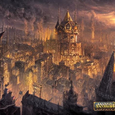 Authentic Illustration Of A City In Warhammer Fantasy Magnificent