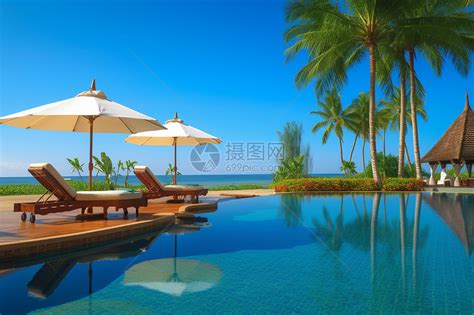 度假酒店的泳池和风景高清图片下载 正版图片600182908 摄图网