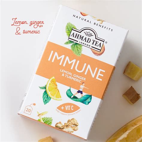 Ahmad Tea Immune Lemon Ginger Turmeric Tea 20 Teabags Vit C Shopee Malaysia