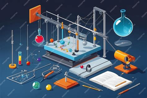 Premium Photo Physics Lab Setup Vector Pendulums And Magnets Illustration