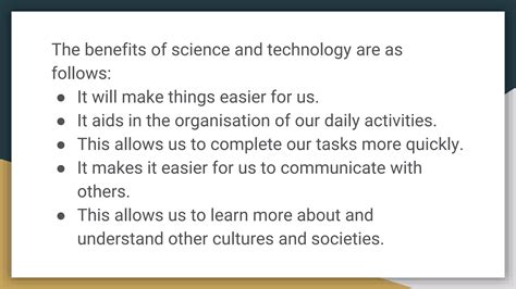 Importance Of Science And Technoloy Pptx