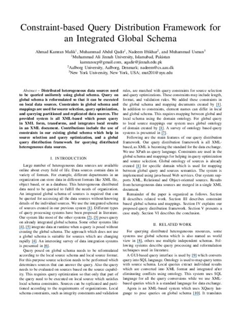 pdf constraint based query distribution framework for an integrated