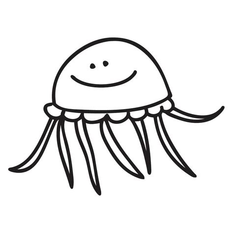 Jellyfish Clipart Black And White