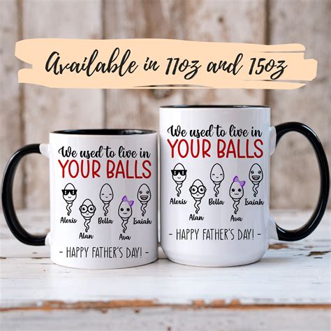 Funny Fathers Day T Personalized Sperm Mug For Dad Custom Mug For