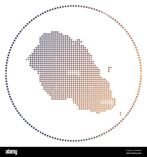 Graciosa Digital Badge Dotted Style Map Of Graciosa In Circle Tech Icon Of The Island With