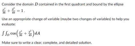 Solved Consider The Domain D Contained In The First Quadrant