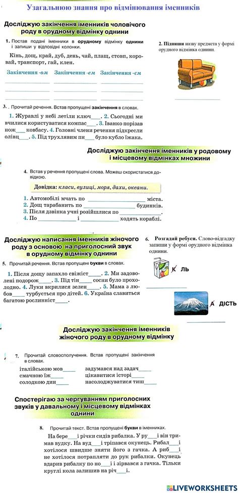 2285496 Узагальнюю знання про відмінювання іменників