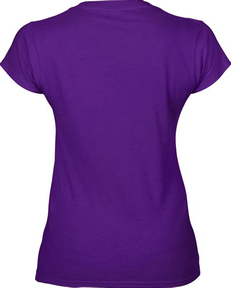 Softstyle Ladies´ V Neck T Shirt Purple Besticken Und Bedrucken