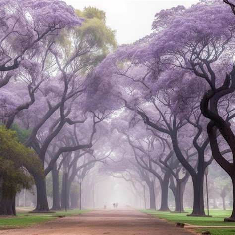 Parque De Jacarandas Generar Ai Foto Premium