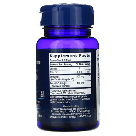 Life Extension Super Ubiquinol Coq10 With Enhanced Mitochondrial
