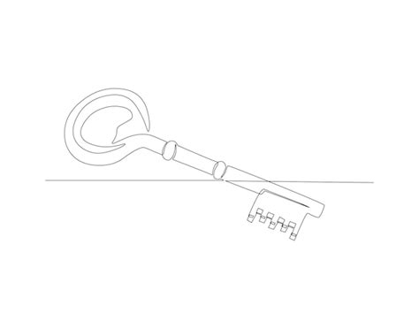 Premium Vector Continuous Line Drawing Of Key One Line Of Key Key Continuous Line Art Editable